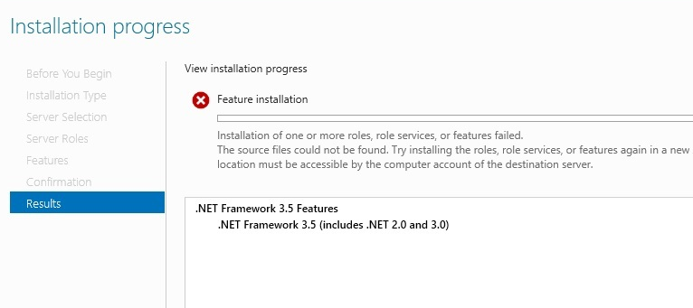 How To Fix Failed To Install Net 3 5 On Windows Server 2012 Kc S Blog