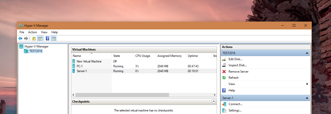 Managing Hyper-V Host from Windows 10 Outside Domain | KC's Blog