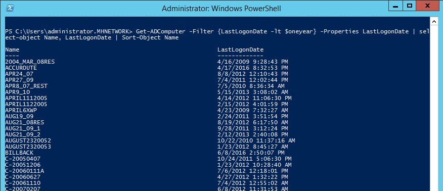 Find and Remove Inactive Active Directory Computer Accounts Using PowerShell | KC's Blog